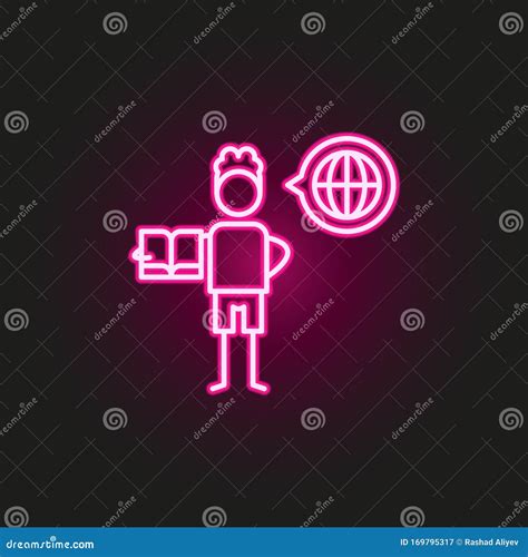 Tourist Guide Neon Style Icon Simple Thin Line Outline Vector Of Travel Icons For Ui And Ux