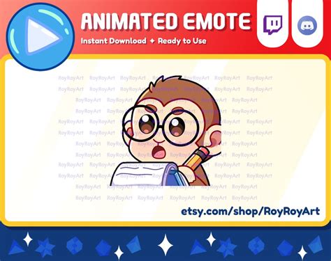 Twitch Emote Animated Cute Monkey Note Emote Animated  Etsy