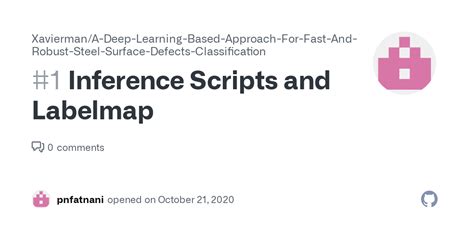 Inference Scripts And Labelmap · Issue 1 · Xavierman A Deep Learning Based Approach For Fast