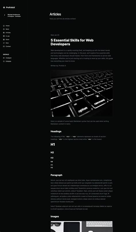 Michael Andreuzza On Linkedin Profoliox Multipage Personal Theme Built With Astro Tailwind