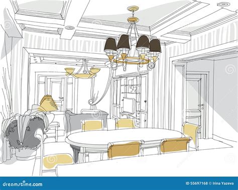 Contemporary Interior Doodles Stock Vector Illustration Of Couch Contemporary 55697168