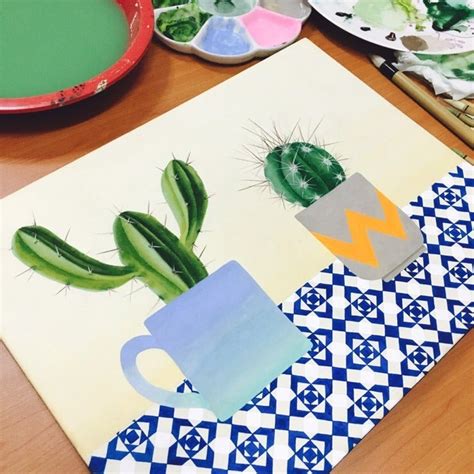 부산취미미술 부산민화 부산채색화 부산화실 모란도 어해도 약리도 소과도 책가도 민화배우기 채색화배우기 선인장그리기 네이버 블로그