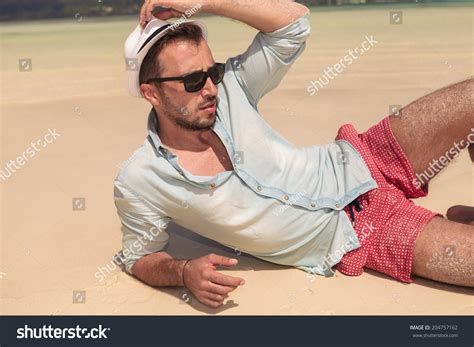 Side View Sexy Man On Beach Stock Photo Shutterstock