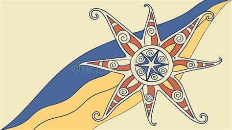 Compass Rose With Abstract Shapes Navigation Graphic Vector Design Generative Ai Stock Vector