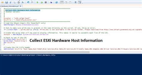 Powerli Script To Collect Esxi Hardware Host Information
