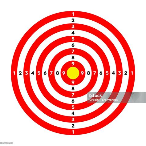 사격장 종이 표적은 나눗셈 표시 및 숫자가 있습니다 양궁 총기 사격 연습 및 훈련 스포츠 경기 및 사냥 과녁과 조준 벡터 그림 가리키기에 대한 스톡 벡터 아트 및 기타
