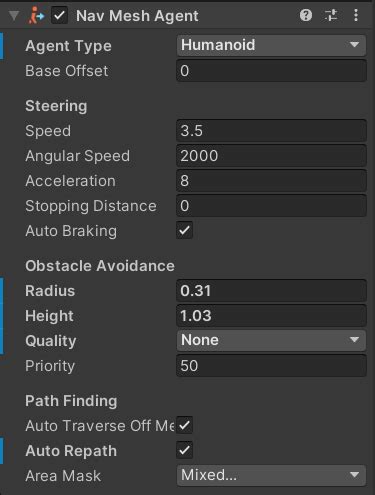 Game Engine I Set Obstacle Avoidance Radius Of NavMesh In Unity And The Unit Refuse To Move