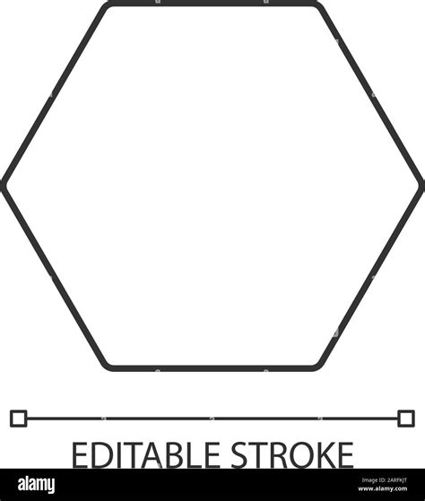 Hexagon Linear Icon Six Sided Geometric Figure Decorative Graphic