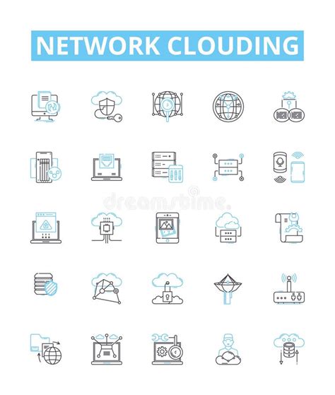 Network Clouding Vector Line Icons Set Network Clouding Cloud Computing Networking