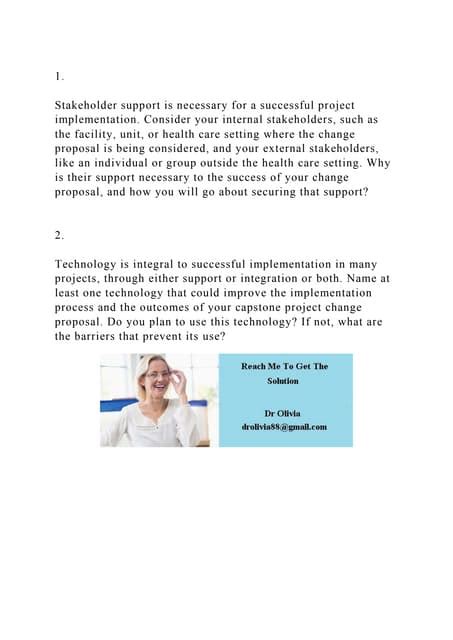 1 stakeholder support is necessary for a successful project impl docx