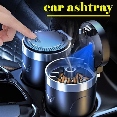Led Car Ashtray Aluminum Cup Exotic Car Accessories