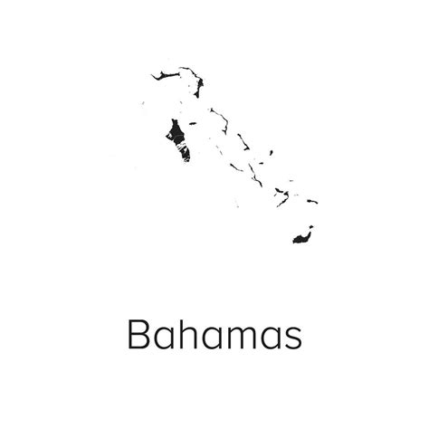 Bahamas Map Illustration Silhouette Outline Bahamas Travel And
