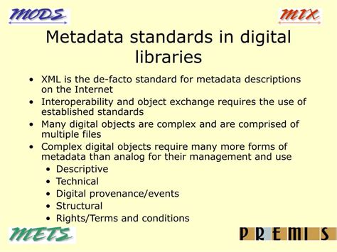 Ppt Using Metadata Standards In Digital Libraries Implementing Mets