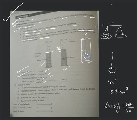 Mass Of Stone Volume Of Stone Cm Calculate The Density Of The Stone