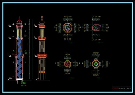 15 Mosque Layout Plan And Elevation Details Autocad File Free Download