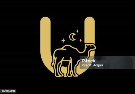 낙타 모양 디자인과 U 초기 문자의 갈색 색상 0명에 대한 스톡 벡터 아트 및 기타 이미지 0명 개념 개념과 주제