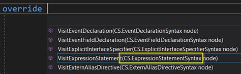 Intellisense Override Helper Shows Proper Use Of Alias But The Resulting Code Is Missing It And