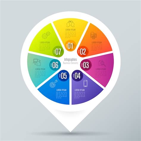 프레 젠 테이 션에 대 한 다채로운 비즈니스 Infographic 요소 프리미엄 벡터