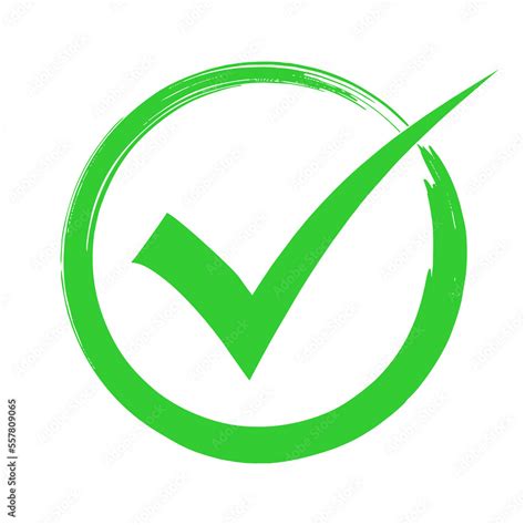 Green Check Mark Icon Symbol Logo In A Circle Tick Symbol Green Color