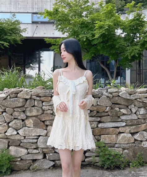 가디건set 리본 프릴 펀칭 캉캉 미니 원피스 2color 에이블리