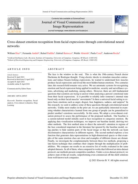 pdf cross dataset emotion recognition from facial expressions through