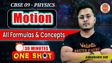 Motion Class 9 Chapter One Shot 📐📚 All Formulas And Concepts In 30 Minutes 2024 25 Abhishek Sir