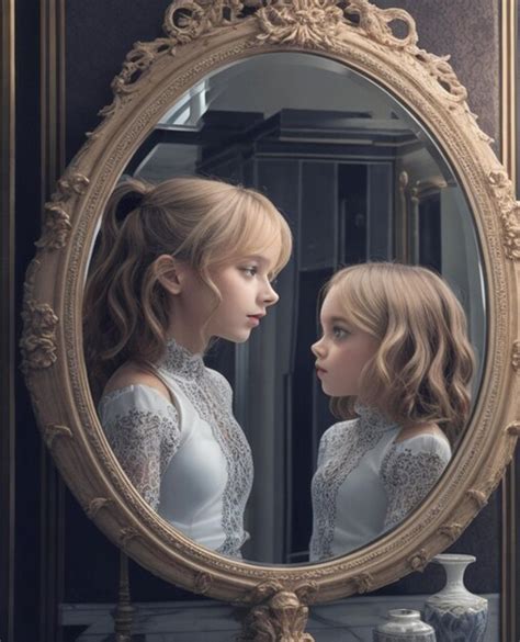 Premium Ai Image Mirror Effect Girl