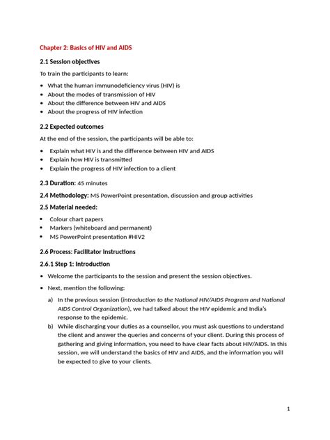Chapter 2 Basics Of Hiv And Aids Post Pilot Testing Pdf Hiv Aids Infection