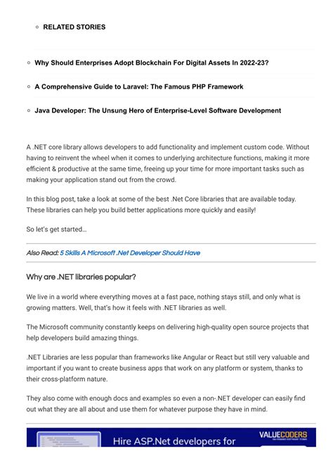 Ppt 10 Net Core Libraries Introducing To The New Wave Of Web Development Powerpoint