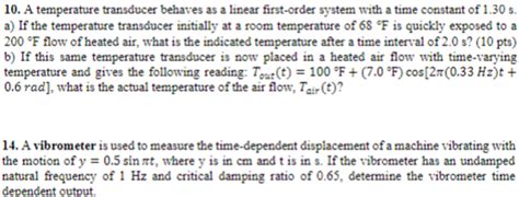 Solved A Temperature Transducer Behaves As A Linear Chegg