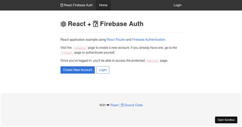React Firebase Auth Example Codesandbox