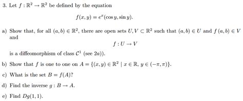Solved Let F R Rightarrow R Be Defined By The Equation Chegg