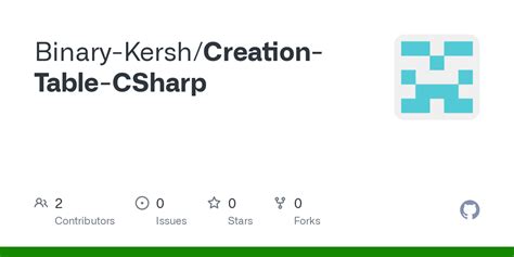 Github Binary Kershcreation Table Csharp
