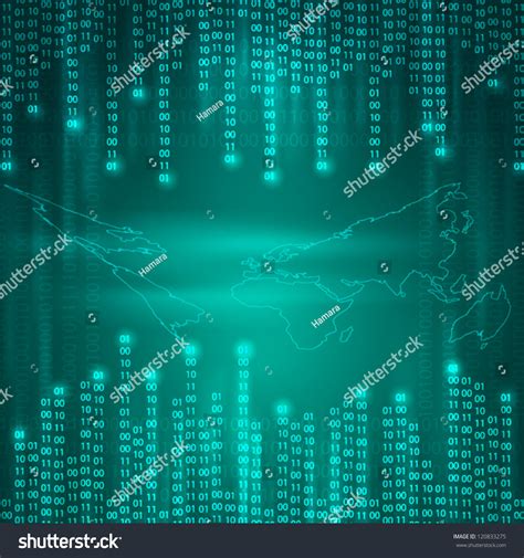 Stream Binary Code World Map Eps10 Stock Vector Royalty Free 120833275 Shutterstock