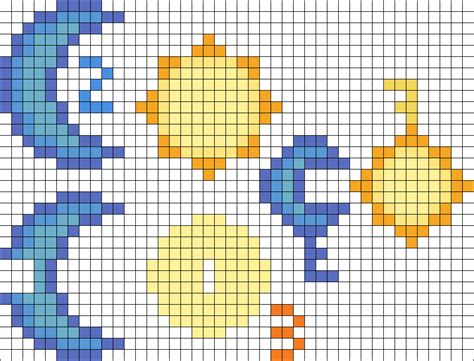 Sun And Moon Lock And Key Perler Bead Pattern Bead Sprites Misc