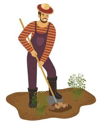 Man Garden Digging Vector Art Icons And Graphics For Free Download