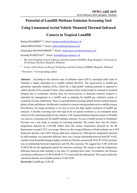 Pdf Potential Of Landfill Methane Emission Screening Tool Using Unmanned Aerial Vehicle