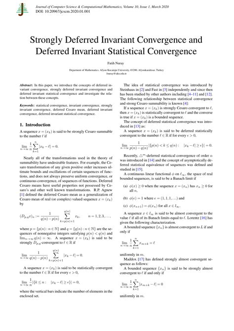 Pdf Strongly Deferred Invariant Convergence And Deferred Invariant