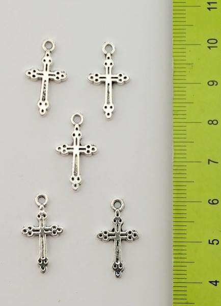 Метална висулка кръст 19х10мм. цвят:сребро, 1 брой - Мартеници Петя