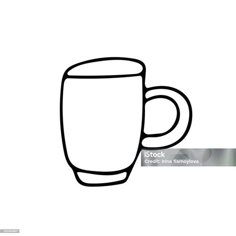 컵 손 낙서 스타일로 그려진 요소 벡터 그래픽 스칸디나비아 Hygge 아늑한 흑백 미니멀리즘 간단한 차 커피 코코아 집 카페 디자인 아이콘 카드 스티커 포스터 그리기에 대한