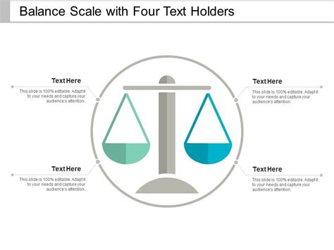 Balance Scale With Four Text Holders Ppt PowerPoint Presentation Model Outl