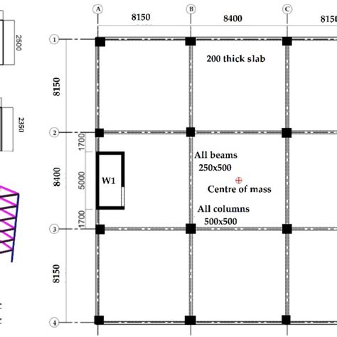 Structural Layout Showing Positions Of The Frame And Walls W1 And Download Scientific Diagram