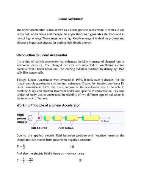 SOLUTION Particle Linear Accelerator Studypool