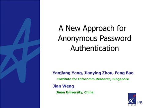 Ppt A New Approach For Anonymous Password Authentication Powerpoint