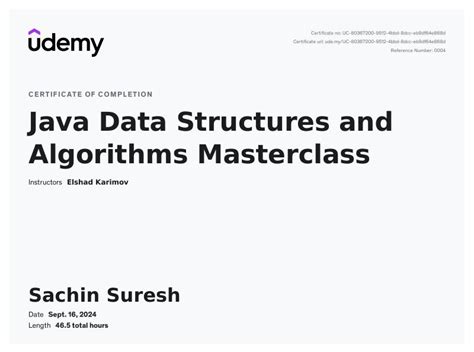 Completed Java Data Structures And Algorithms Course Sachin Suresh Posted On The Topic Linkedin