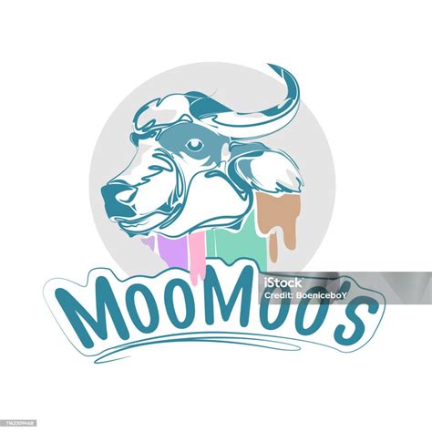 배지 엠블럼 및 티셔츠 인쇄를위한 현대 일러스트 컨셉 스타일과 소 벡터 마스코트 로고 디자인 로고에 대한 스마트 암소 그림 벡터 건강한 생활방식에 대한 스톡 벡터 아트 및