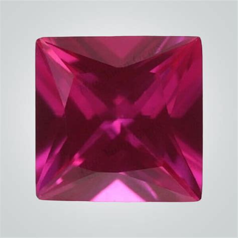 Lab Created Hydrothermal Ruby Square Cubic Zirconia CZ Natural