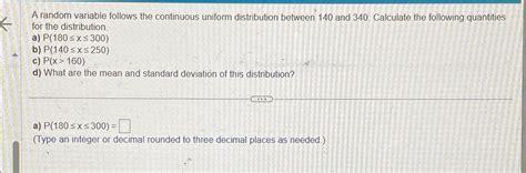 Solved A Random Variable Follows The Continuous Uniform