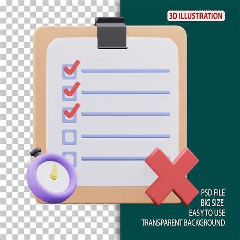Premium Psd Failed Tasks Business 3d Illustration