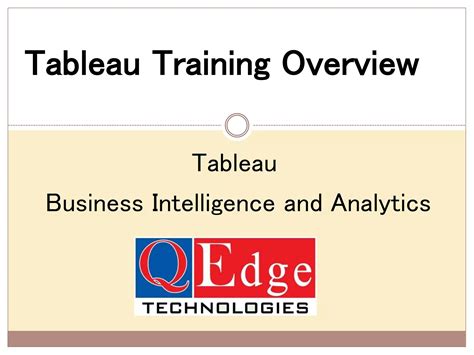 Tableau Business Intelligence And Analytics Pptx Computer Software And Applications Computing